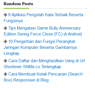 Cara Membuat Widget Random Post Responsive di Blog