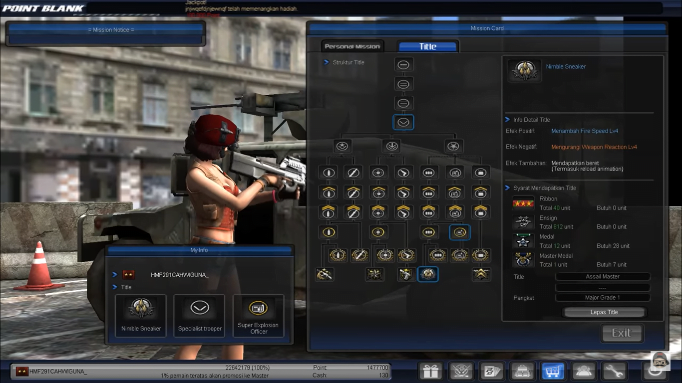 Title P90 Auto Headshot Lurus Tersakit Point Blank