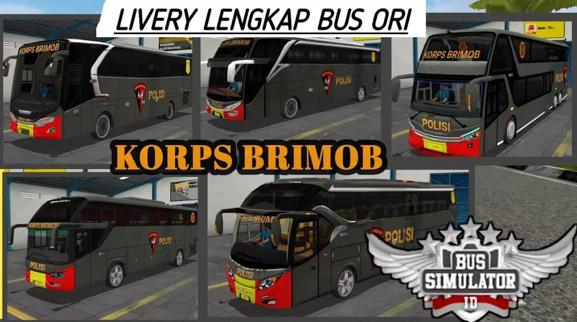20+ Livery Bussid Polisi Brimob, Militer, Patwal HD Jernih