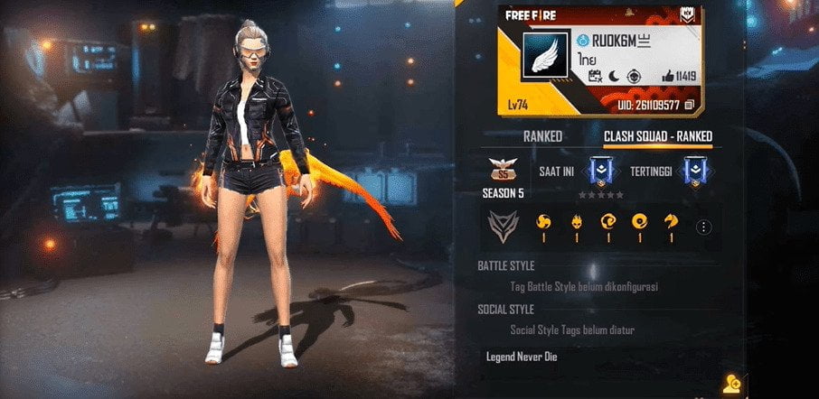 ID Ruok FF Asli 2023 Beserta Nama Akun FF Terbaru