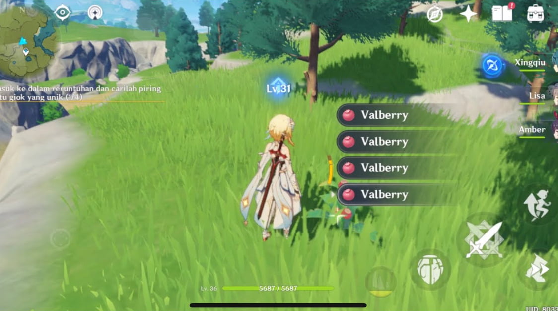 Cara Menemukan Lokasi Valberry Genshin Impact