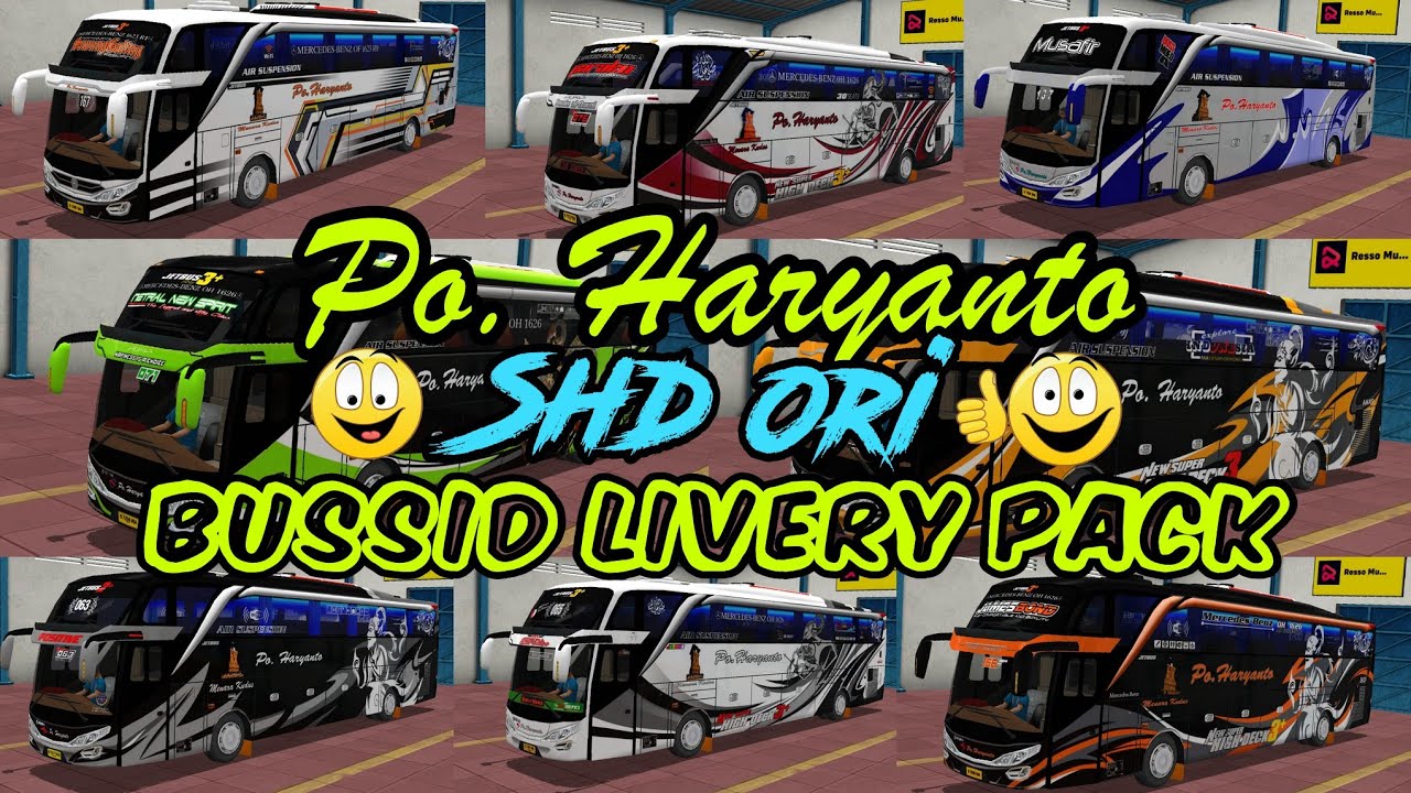 8+ Download Livery Bussid PO Haryanto (Merah, Hitam, SHD HD)